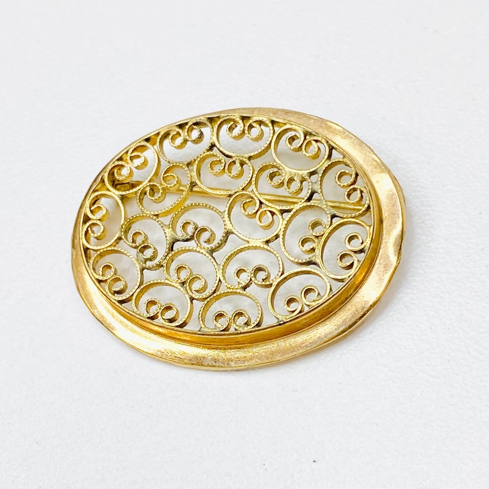 Vintage Henry Griffith 12k Gold Filled Filigree Oval … - Gem
